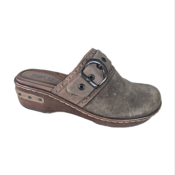 Born | Shoes | Born Shoes Banyan Taupe Suede Leather Slip On Clogs ...